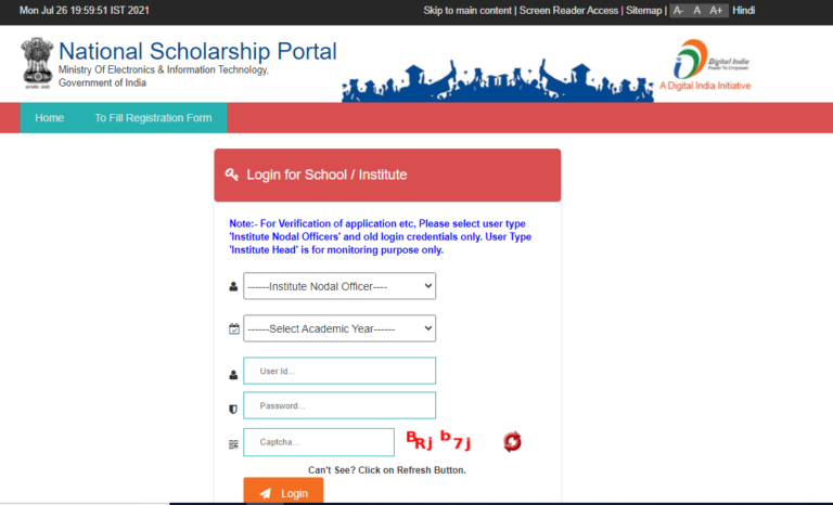 NSP Login 2023: Renewal, School/Institute, Application Status