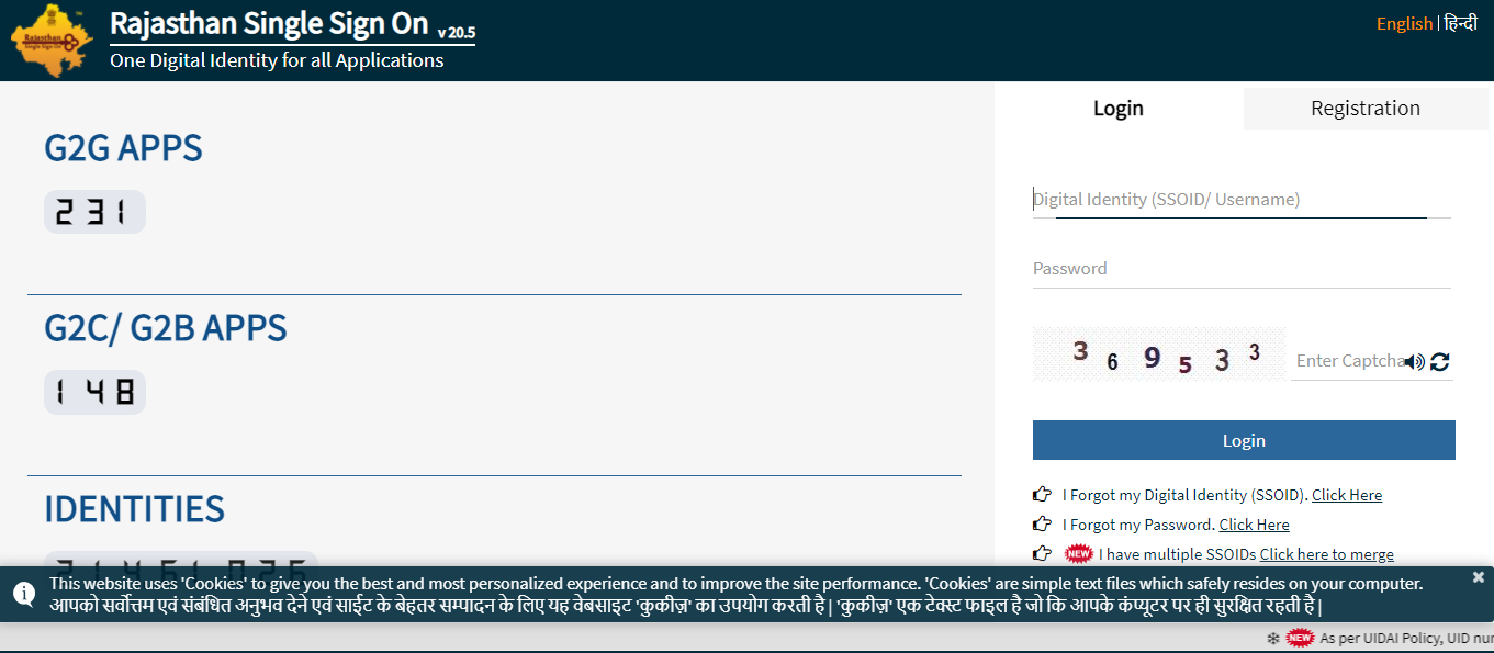 Rajasthan SSO ID 2025: Login & Registration: Create New ID @sso ...