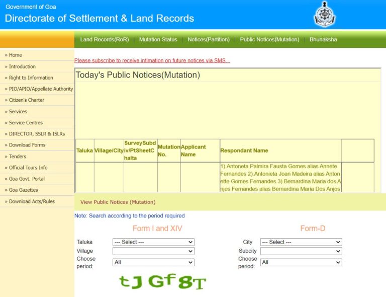Goa Land Records 2025: Check Survey Plan/ Mutation Online, Form Download
