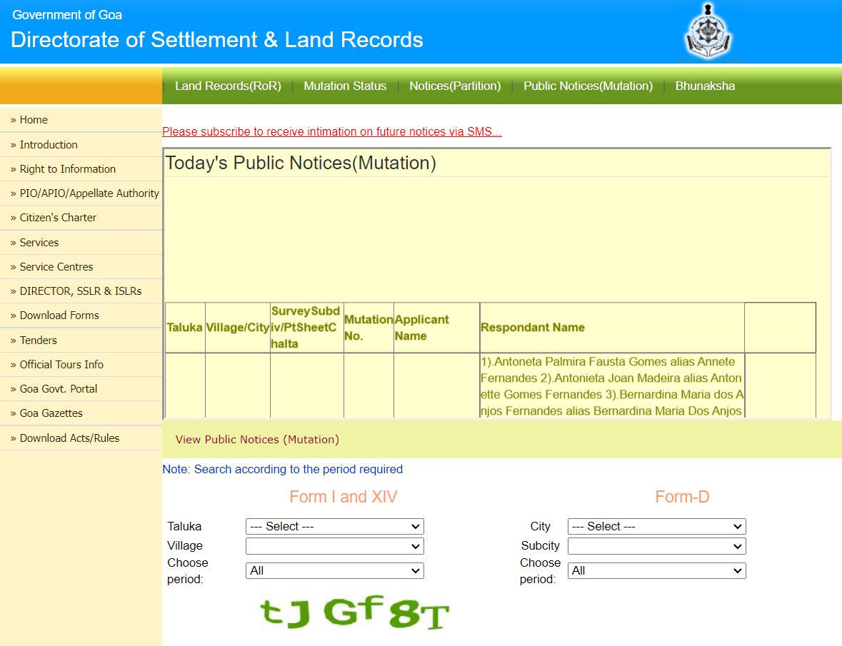 Goa Land Records 2025: Check Survey Plan/ Mutation Online, Form Download